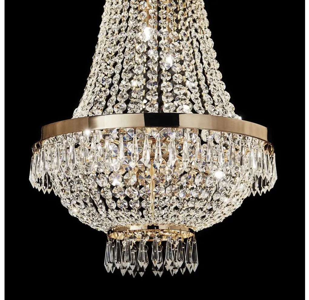 | Ideal Lux - LED Křišťálový lustr na řetězu CAESAR 12xG9/3W/230V pr. 55 cm zlatá | 114743