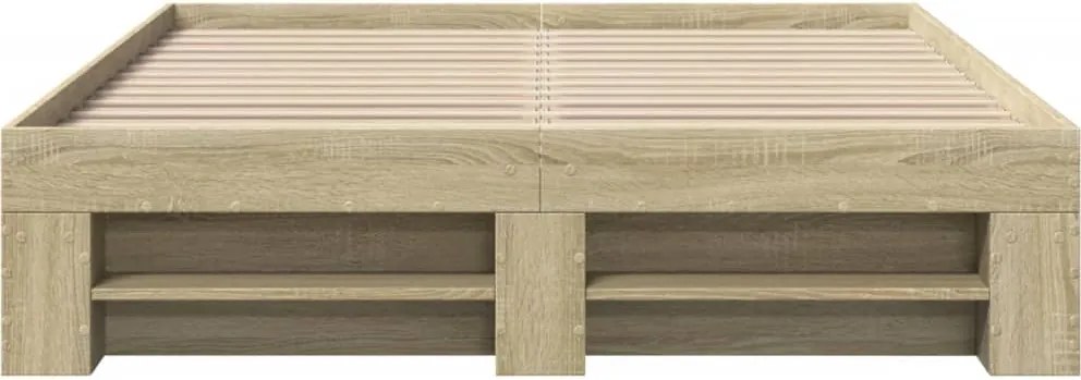Rám postele bez matrace dub sonoma 140x190 cm kompozitní dřevo 3295501