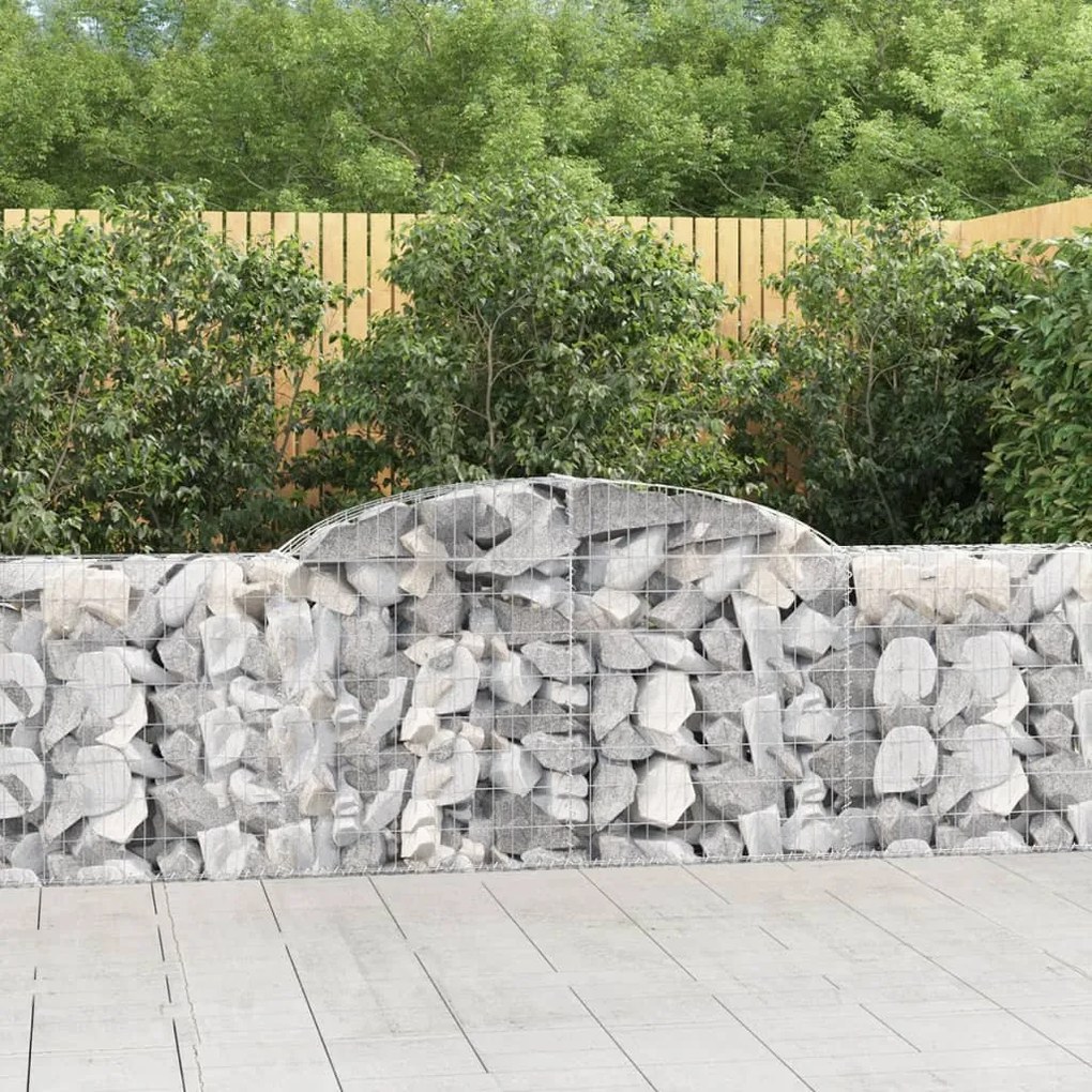 Klenuté gabionové koše 15ks 300x30x80/100 cm pozinkované železo 3146515