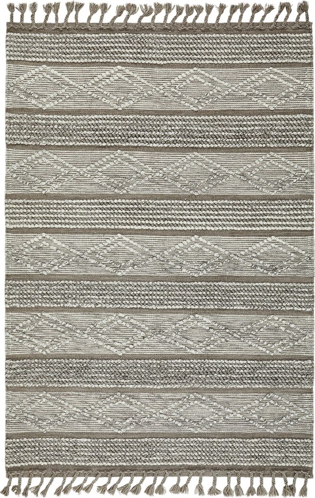 XXXLutz RUČNĚ TKANÝ KOBEREC, 160/230 cm, hnědá Linea Natura - Vlněné koberce - 004649003064