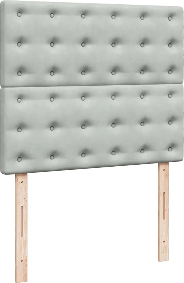 Box spring postel s matrací světle šedá 120x190 cm samet 3292298
