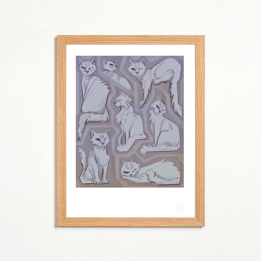 Lucie Talaber | One Eye Cat Rám: Černý, Velikost: 70 x 50 cm