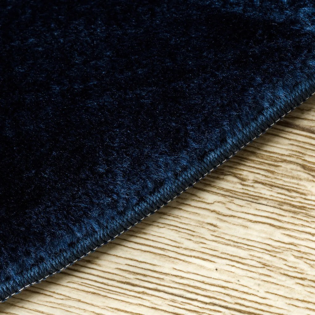 Dywany Łuszczów, Kusový koberec Visco Rabbit Dark blue 10 kruh, 160x160 (průměr) kruh, modrá, dětský pokoj