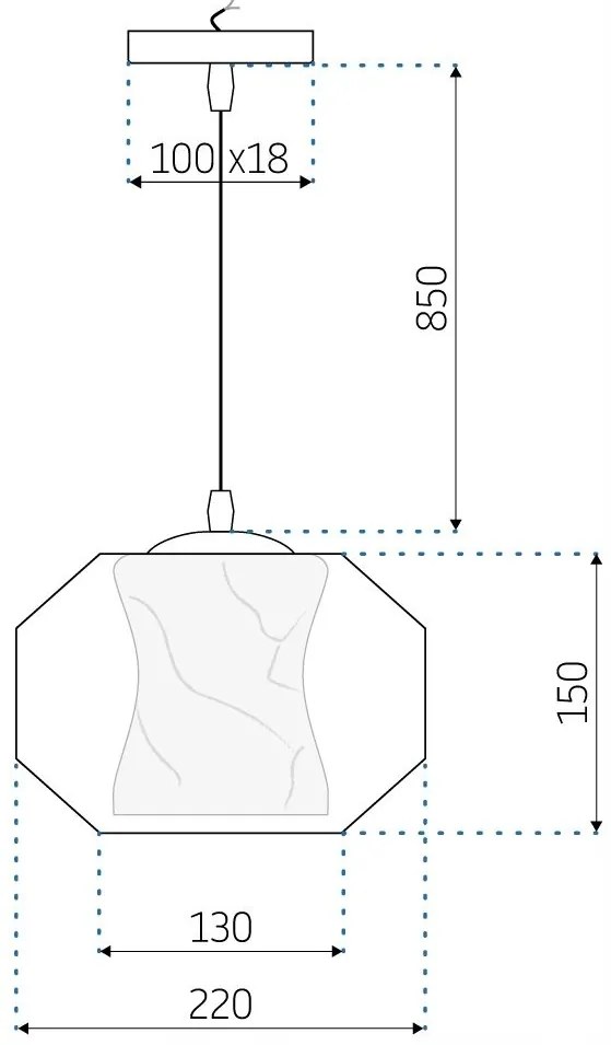Toolight - závěsné svítidlo MARBLE E27 60W APP908-1CP, imitace mramoru, OSW-06674