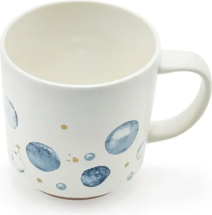 Hrnek Meno Puntík, 400 ml – porcelán New Bone China, akvarelové puntíky a zlaté detaily