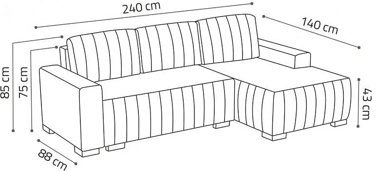 Falco Rohová sedací souprava HAKIM rozkládací s úložným prostorem, levá, fialková/falcone78