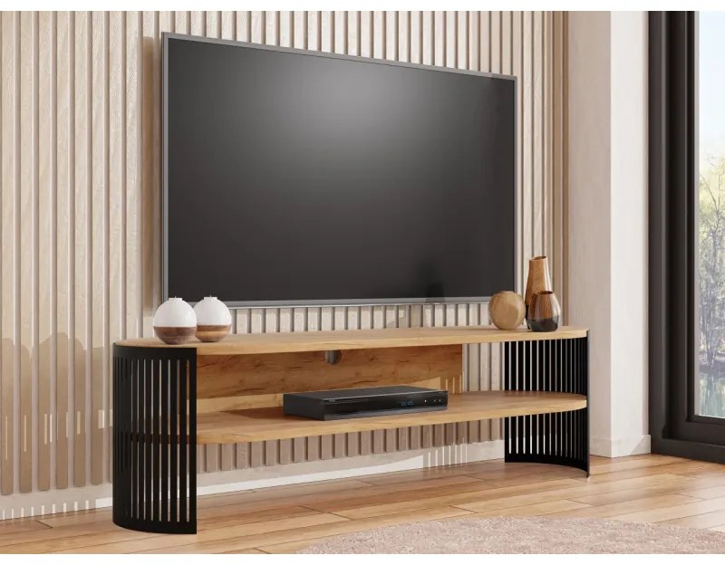 TV stolek Zinzit, Barva: černá / dub craft zlatý