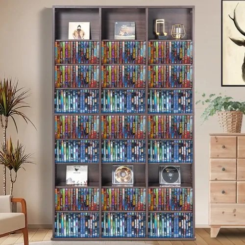 Skříň na ukládání médií 9 vrstev Nastavitelné DVD police 756 CD Espresso