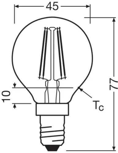 LED žárovka E14 OSRAM Filament 3,4W (40W) neutrální bílá (4000K) stmívatelná