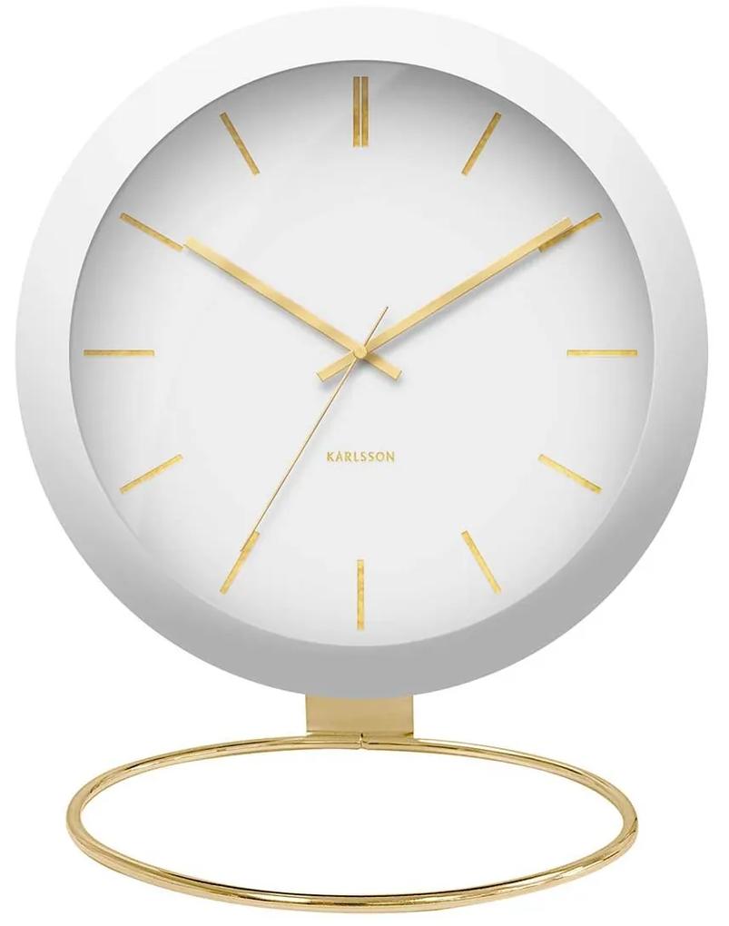 KARLSSON Stolní hodiny Globe – bílé 21× 24,5 × 14 cm