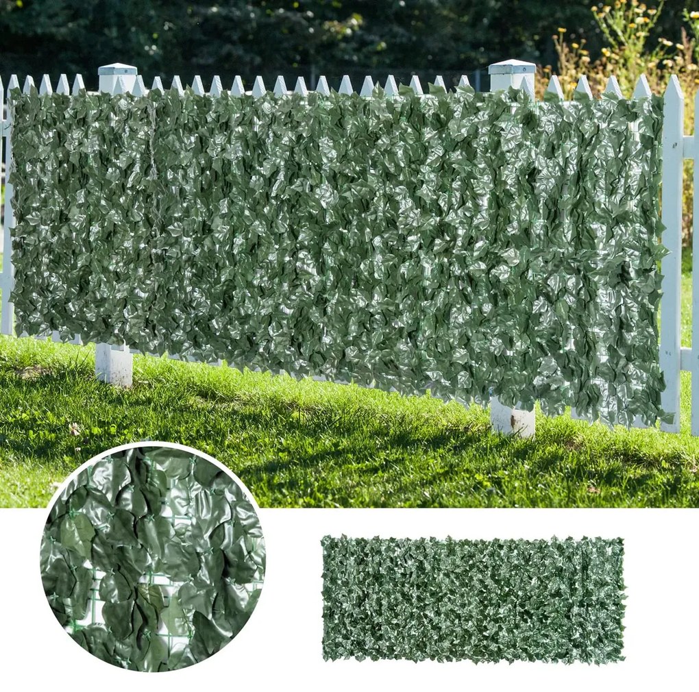 Outsunny Umělý živý plot Břečťan, tmavě zelený, 300 x 150 cm