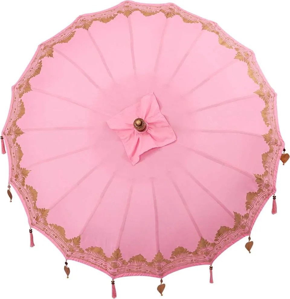 Balijský deštník se základnou Růžová 185 x 185 x 260 cm 3356905