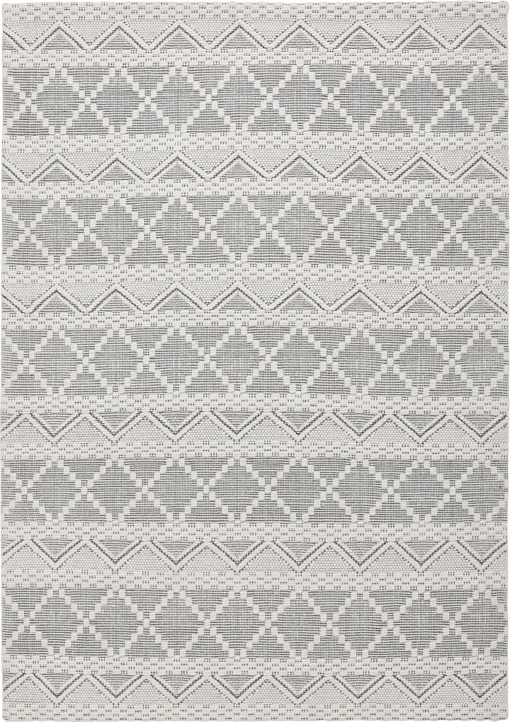 XXXLutz RUČNĚ TKANÝ KOBEREC, 70/130 cm, černá, bílá Linea Natura - Vlněné koberce - 004594003153
