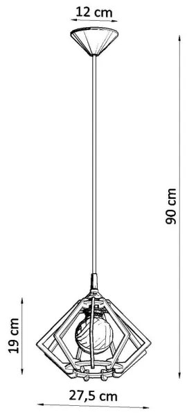 Sollux SL.0393 - Lustr na lanku POMPELMO 1xE27/60W/230V