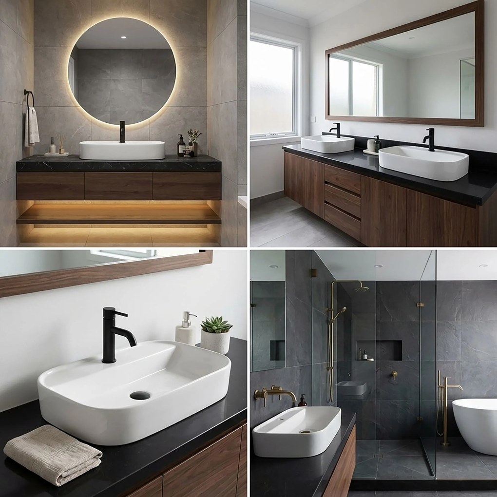 Rea Verona, umyvadlo na desku 650x440x120mm, bílá lesklá, REA-U3325