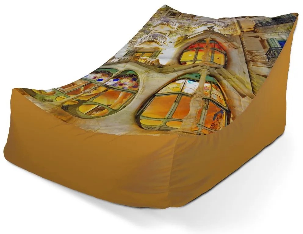 Sedací vak Lounge Barcelona Gaudi Casa Batllo 1, hnědá
