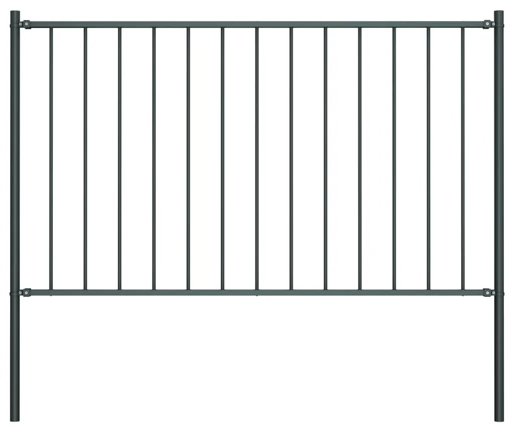 Plotový panel Woerden se sloupky ocelový 1,7x1 m antracitový 145213