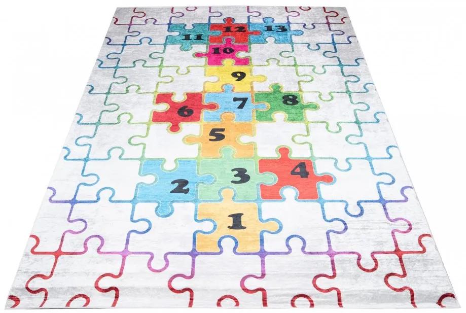 Dětský koberec s barevným motivem puzzle Šířka: 140 cm | Délka: 200 cm