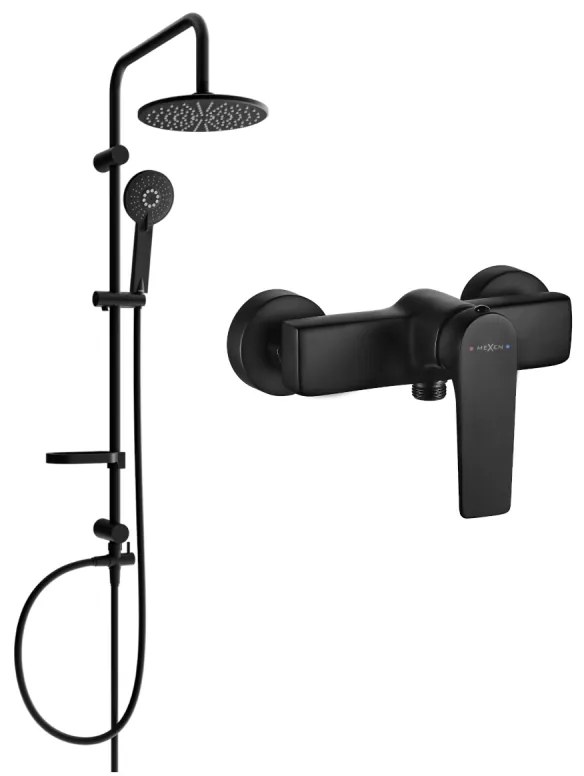Mexen Carl sprchový set s dešťovou sprchou a sprchovou baterií Lynx, černá, 745940240-70