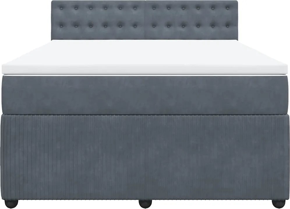 Box spring postel s matrací tmavě šedá 140x200 cm samet 3290071