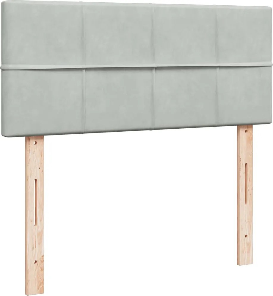 Box spring postel s matrací světle šedá 120x190 cm samet 3287686