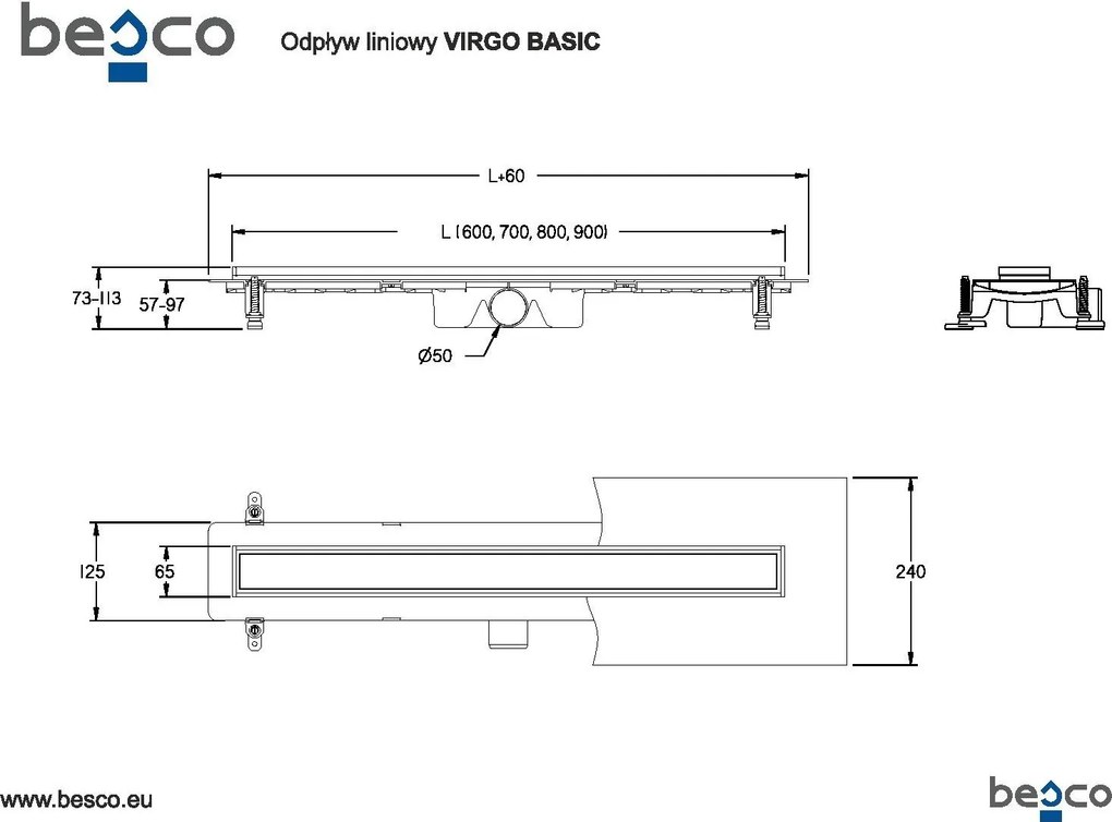 Odtokový žlab VIRGO BASIC DUO