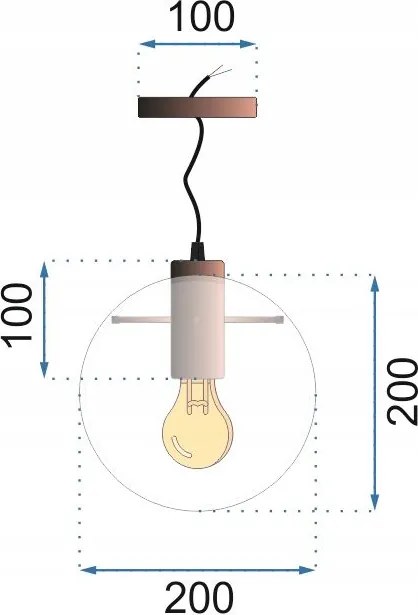 Toolight - Závěsné skleněné stropní svítidlo Lassi 20 cm 1xE27, Růžové zlato, OSW-00130