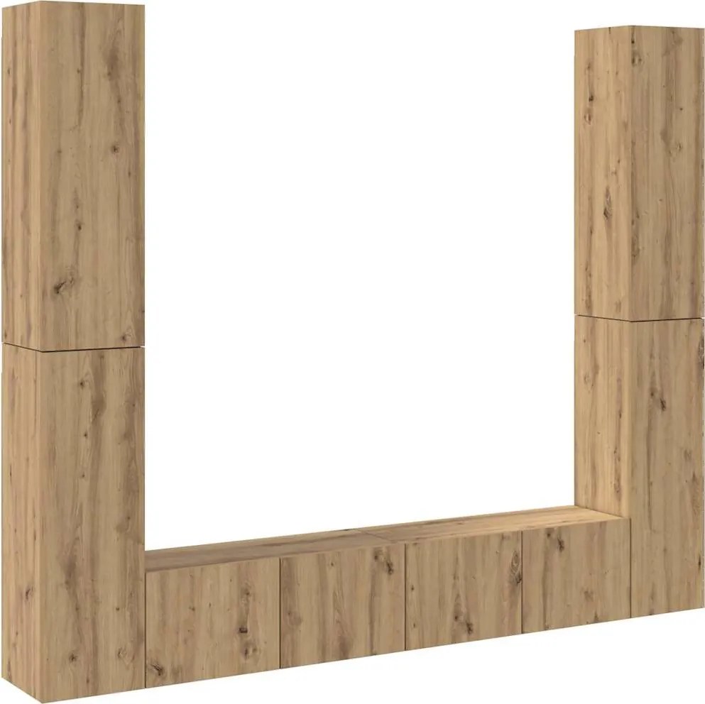 Nástěnné TV skříňky 6 ks dub artisan kompozitní 3328986