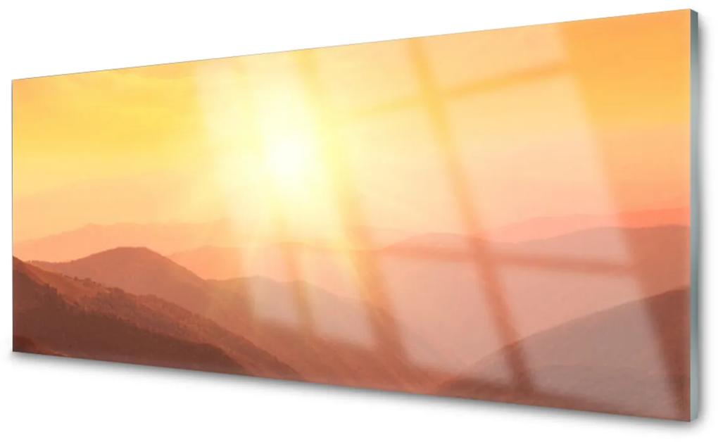 Skleněný obraz Slunce Hory Krajina