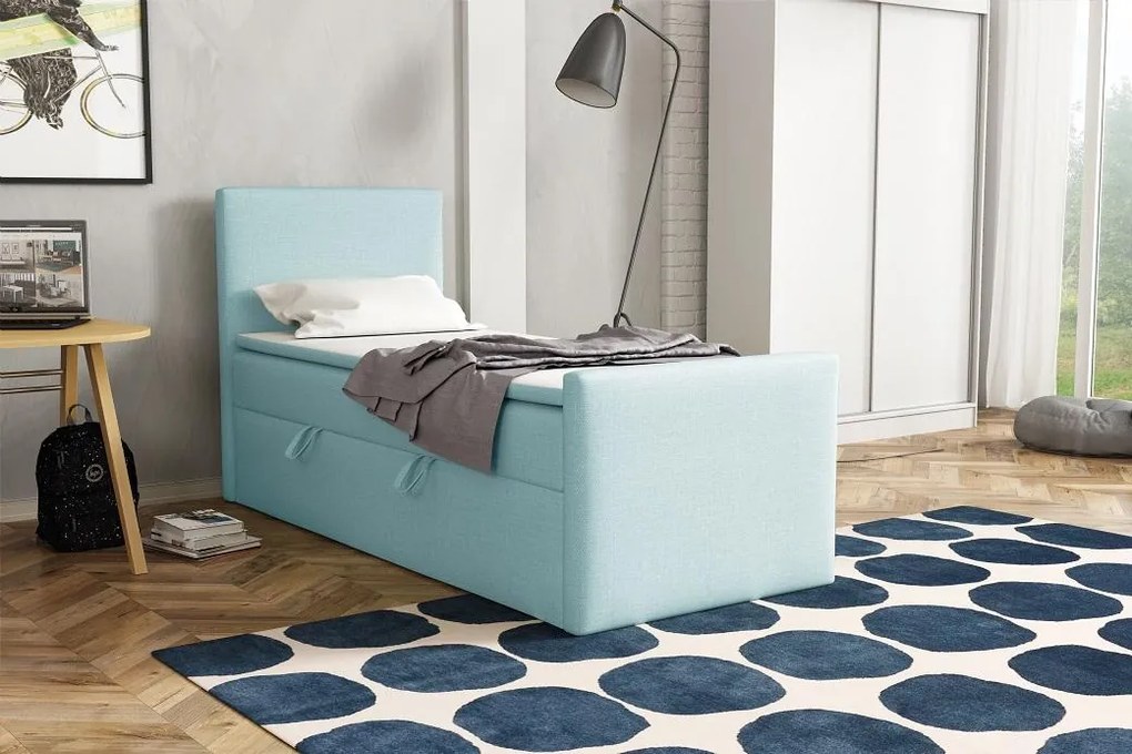 ZET, BOHO kontinentální postel boxspring 90x200 s úložným prostorem