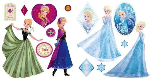 Samolepky Frozen Anna a Elsa SDC074, rozměr 30 x 40 cm, IMPOL TRADE