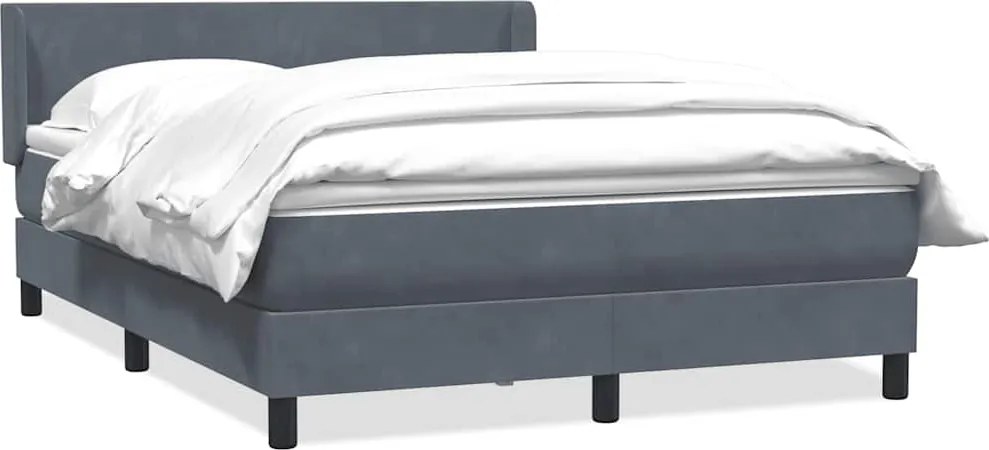 Box spring postel s matrací tmavě šedá 160x210 cm samet 3317950