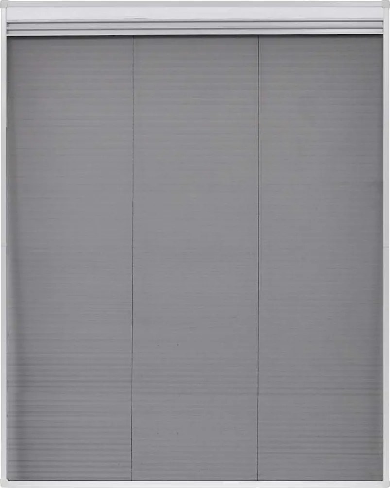 Plisovaná okenní síť proti hmyzu se zástěnou, hliník, 80x100 cm 142616