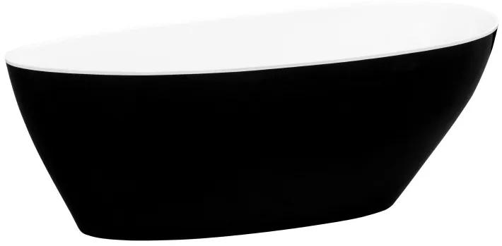 BESCO Volně stojící vana GOYA černá/bílá Rozměr vany - 142 × 62 cm VANSAL14BW