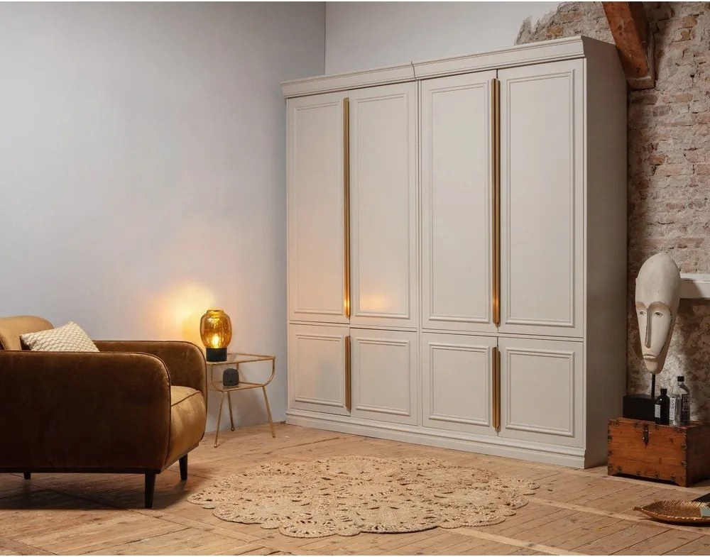 Světle šedá šatní skříň z borovicového dřeva 110x215x44 cm Organize – WOOOD