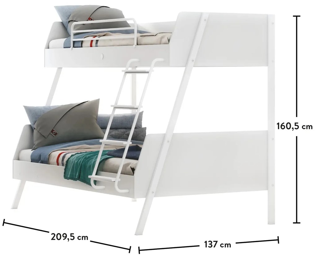 Čilek Studentská patrová postel (90x200-120x200 cm) bílá