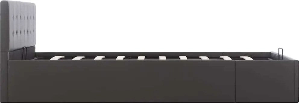 Rám postele s úložným prostorem šedý umělá kůže 140 x 200 cm 285525