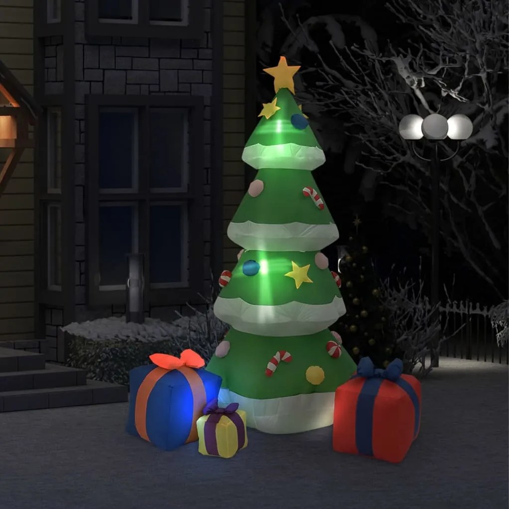 Nafukovací vánoční stromek s LED dovnitř i ven 240 cm 331433