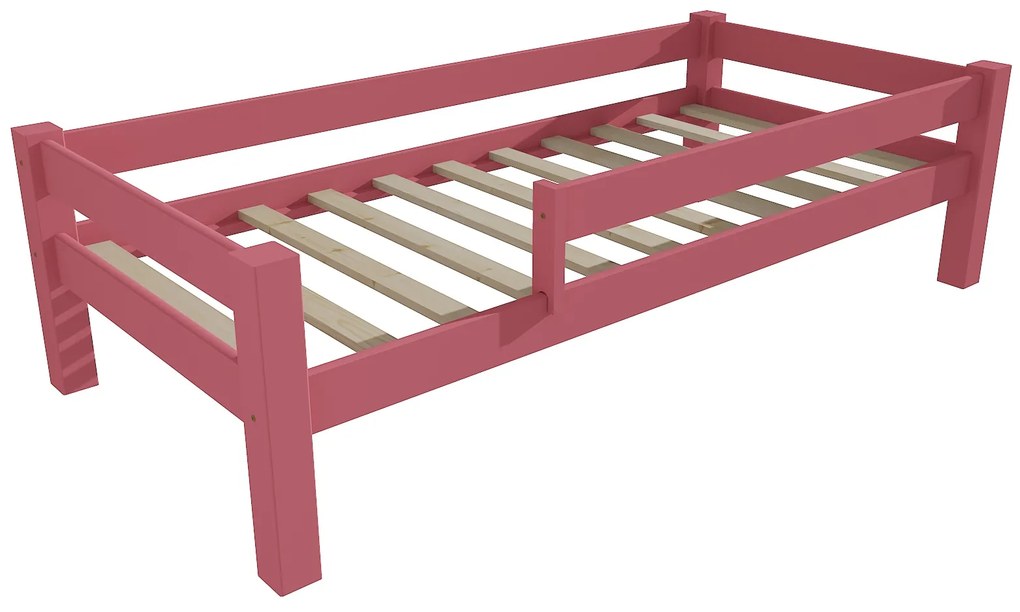 Vomaks Dětská postel 8X8 01C se zábranou Rozměr: 80 x 160 cm, Barva: barva růžová