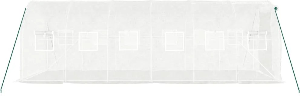 Skleník s ocelovým rámem bílý 12 m² 6 x 2 x 2 m 3188029
