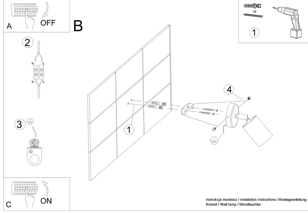 Sollux Lighting Nástěnné svítidlo VERDO Černá