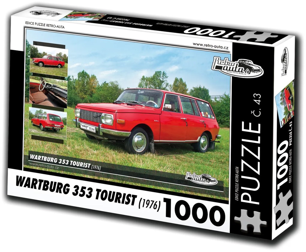 Retro-auta puzzle č. 43 wartburg 353 tourist (1976) 1000 dílků