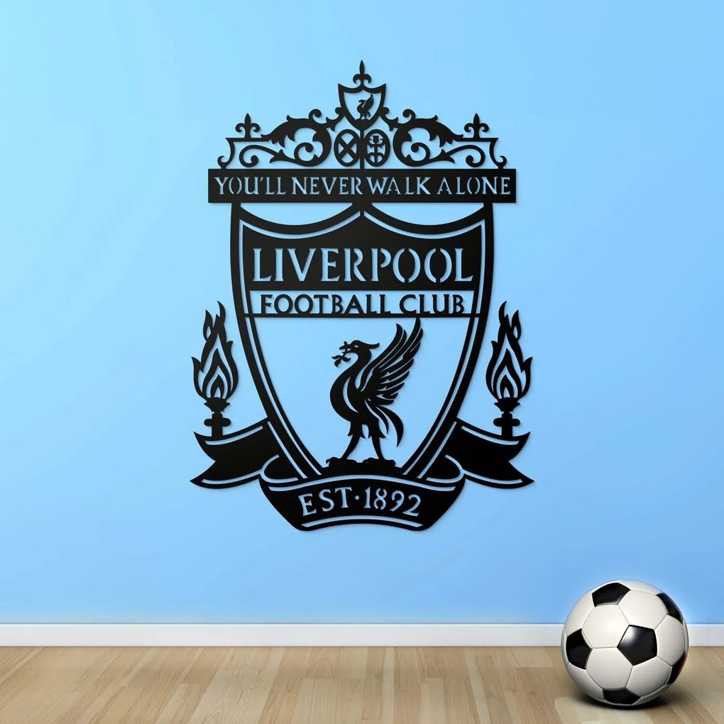 DUBLEZ | Dřevěné logo klubu na zeď - Liverpool | Obraz