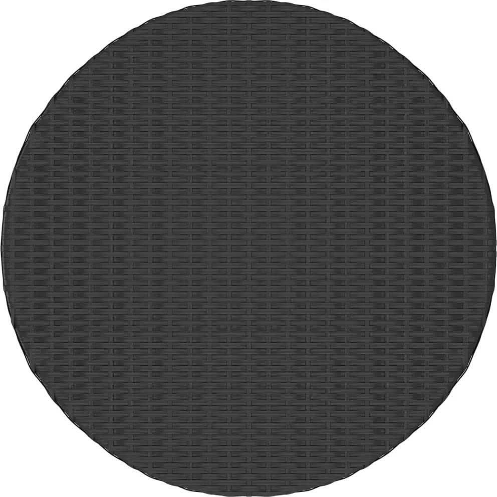 vidaXL Čajový stolek černý 68 x 68 x 30 cm polyratan [310467]
