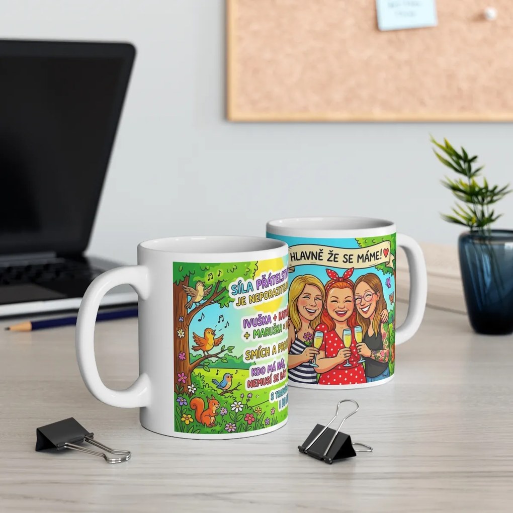 Personalizovaný hrnek z vlastní fotky pro kamarády a partu – Komiksový styl