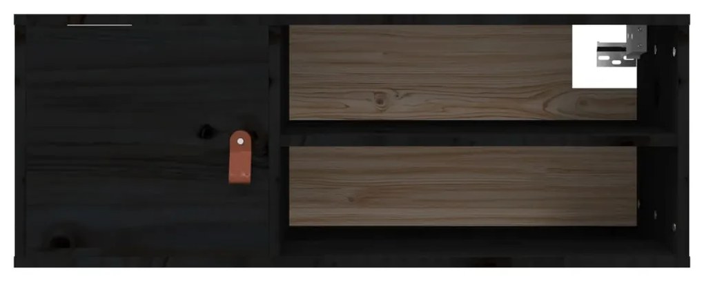 Nástěnné skříňky 2 ks černé 80x30x30 cm masivní borové dřevo - Default Title