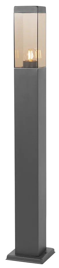 Smart buitenlamp paal donkergrijs met smoke 80 cm incl. Wifi P45 - Malios