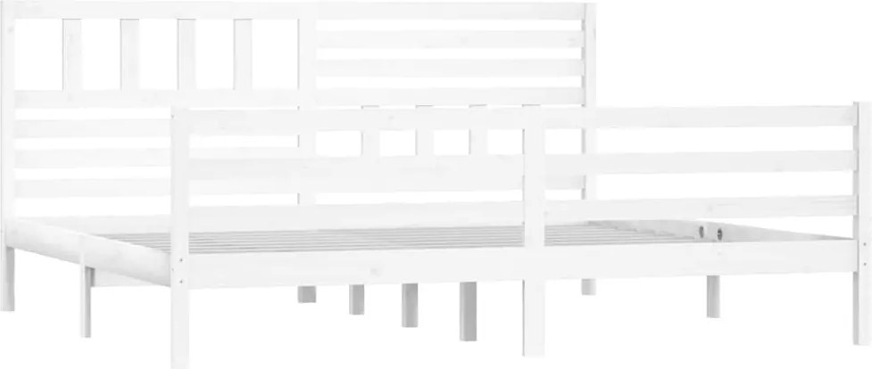 Rám postele bílý masivní dřevo 200 x 200 cm 3101109