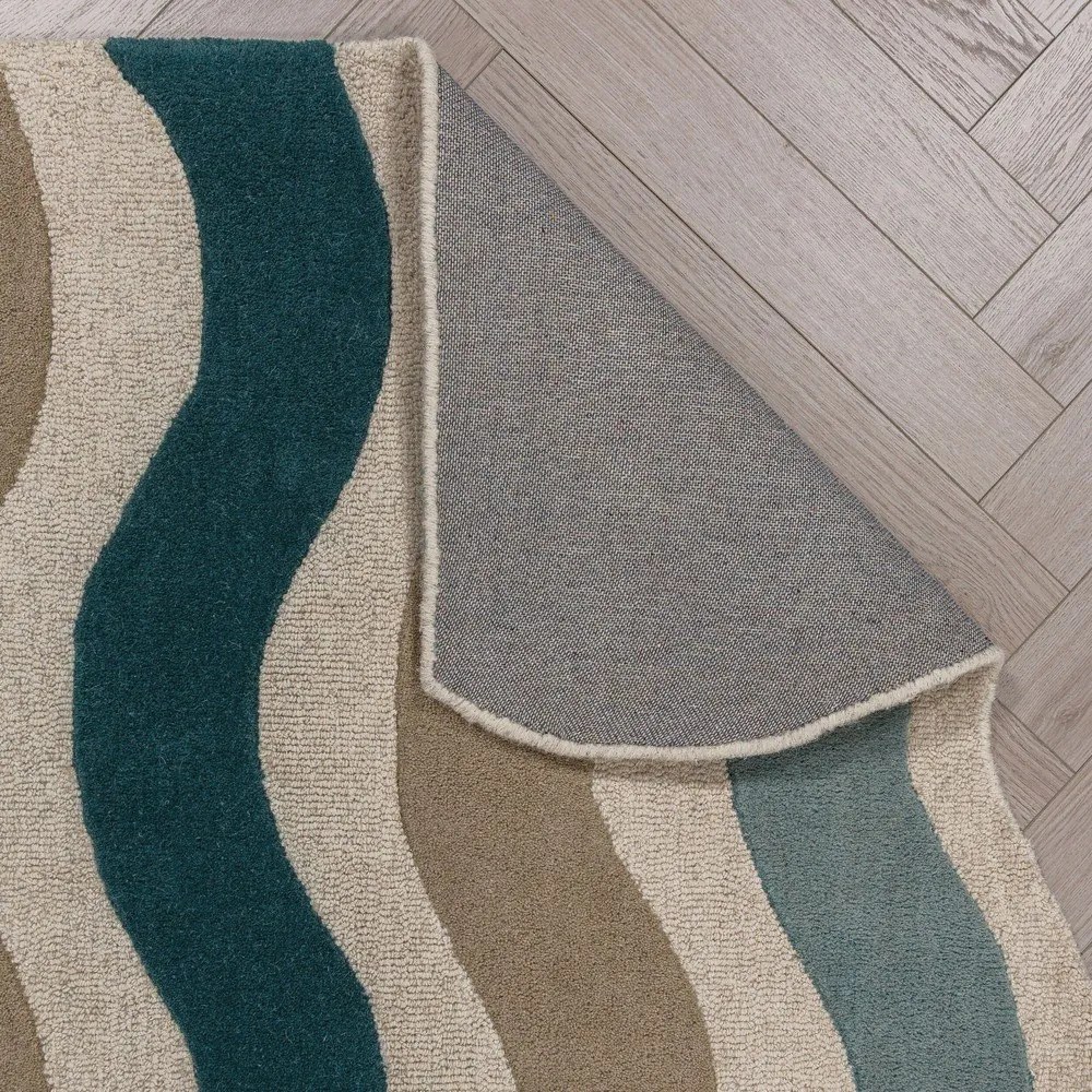 Modrý ručně tkaný vlněný koberec 200x290 cm Cascade Wool – Flair Rugs