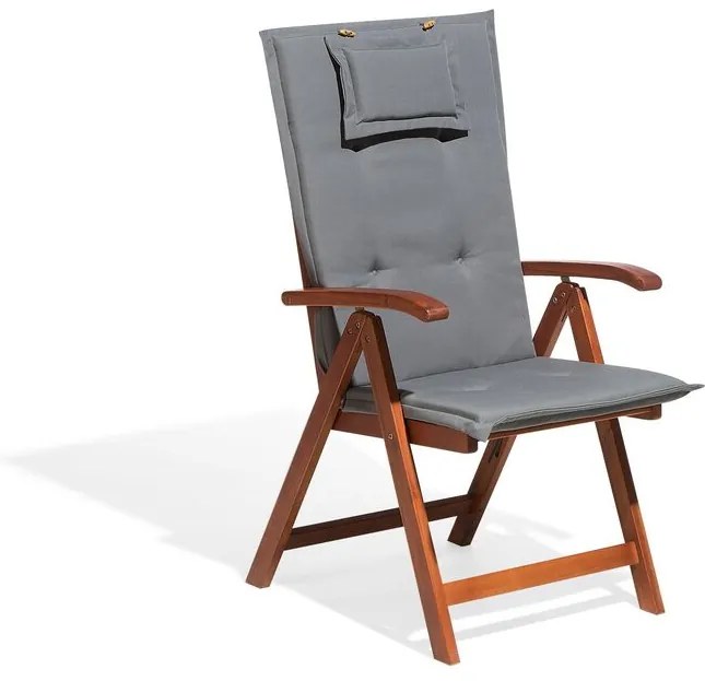 Zahradní dřevěná židle s poduškou v grafitové barvě TOSCANA